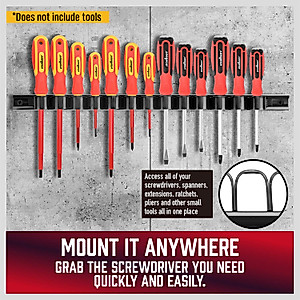 HORUSDY 4-Piece Screwdriver Organizer and Wrench Organizer, Hand Tool Holder with Clips