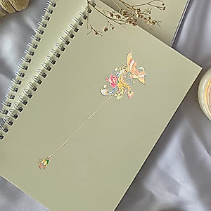 Sewroro Metal Bookmark with Chain: 2pcs Book Page Marker Decorative Book Mark with Chinese Mythology Figure Charm for Book Lover Graduation Gift