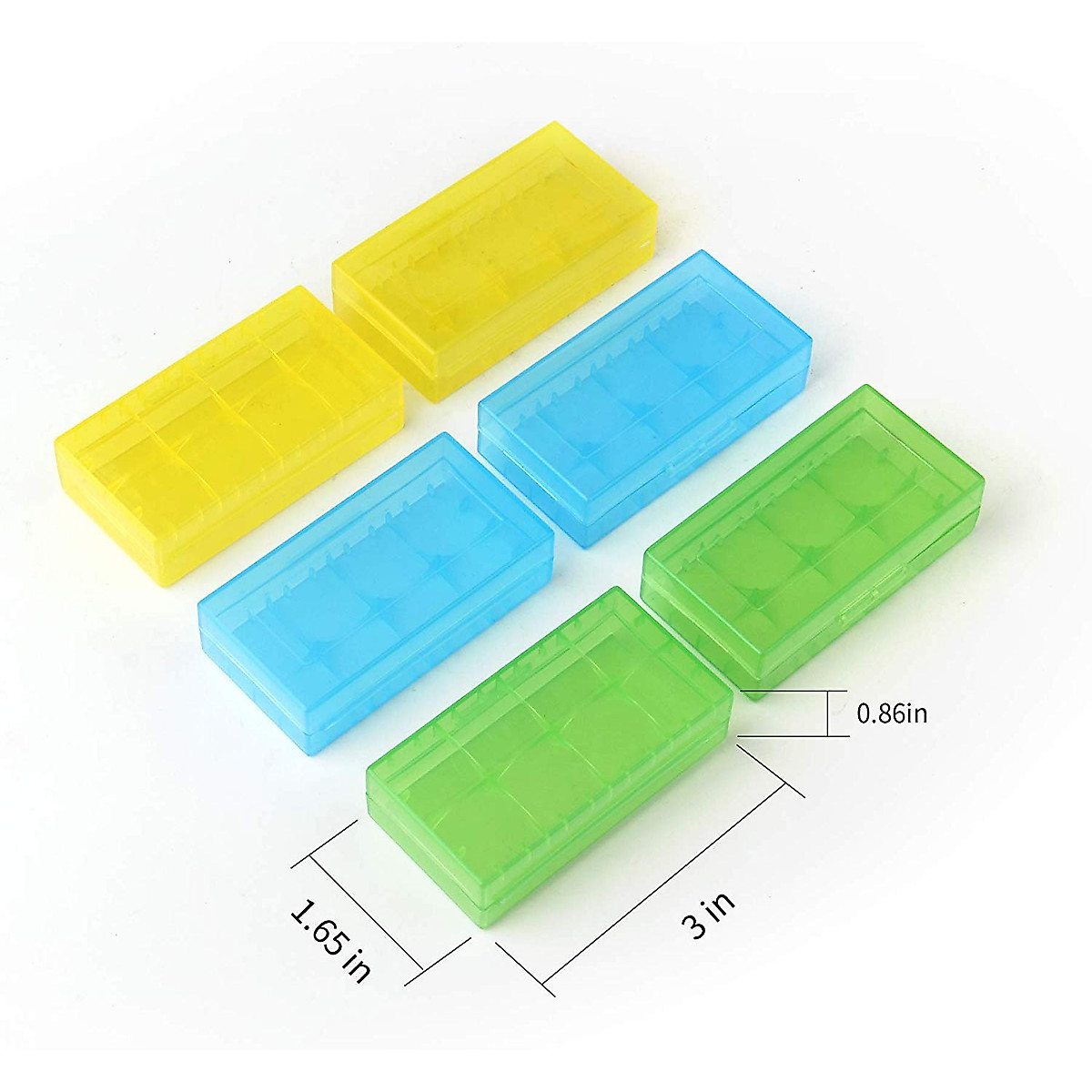 Golden Pearl 6pcs-Battery Storage Case for 18650 or CR123A Battery