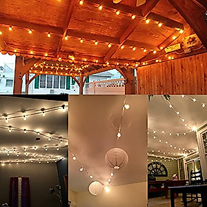 SUNSGNE 25Ft Globe String Lights, G40 Outdoor String Lights with 27 Clear Edison Bulbs, Clear Edison Bulb String Lights for Indoor Outdoor Commercial Decoration-White Wire
