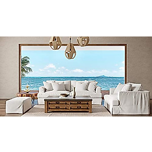 Sunset Trading Newport Slipcovered Sofas, Large 94" Wide Stationary, Performance Fabric White