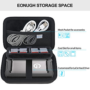 Lacdo Hard Drive Carrying Case for SanDisk Professional G-Drive ArmorATD – Rugged Portable External Hard Drive HDD USB-C USB 3.2 Gen 1 1TB 2TB 4TB 5TB 6TB Shockproof Protective Travel Bag, Black