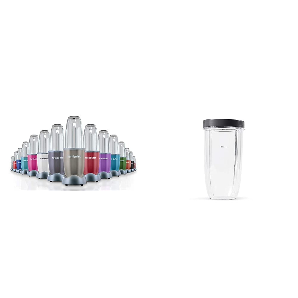 NutriBullet NB9-1301S Pro 13 Pcs Silver, 900W & 32 Ounce Colossal Cup with Standard Lip Ring