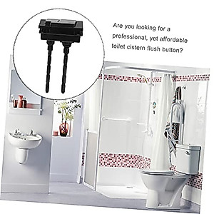 Zerodeko 2pcs Toilet Flush Button Toilet Tank Button One-piece Toilets Toilet Dual Push Button Universal Toilet Tank Flush Buttons Square Toilet Button Universal Toilet Flush Button Black
