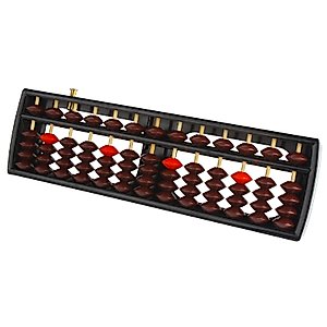 Larcele Bead Arithmetic Counting Abacus with Reset Button School Supplies for Children,13 Column SP-02 (Black 2)