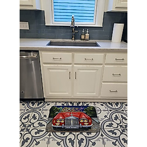 Caroline's Treasures Jack Russell Evening Cruise Machine Washable Memory Foam Mat doormats, Multicolor