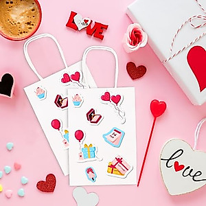 LITOPAK 100Pcs Paper Gift Bags, 8x5.25x3.75 Inches, White, Solid, Minimalist, Christmas, General Use, Gift Wrap, Bulk