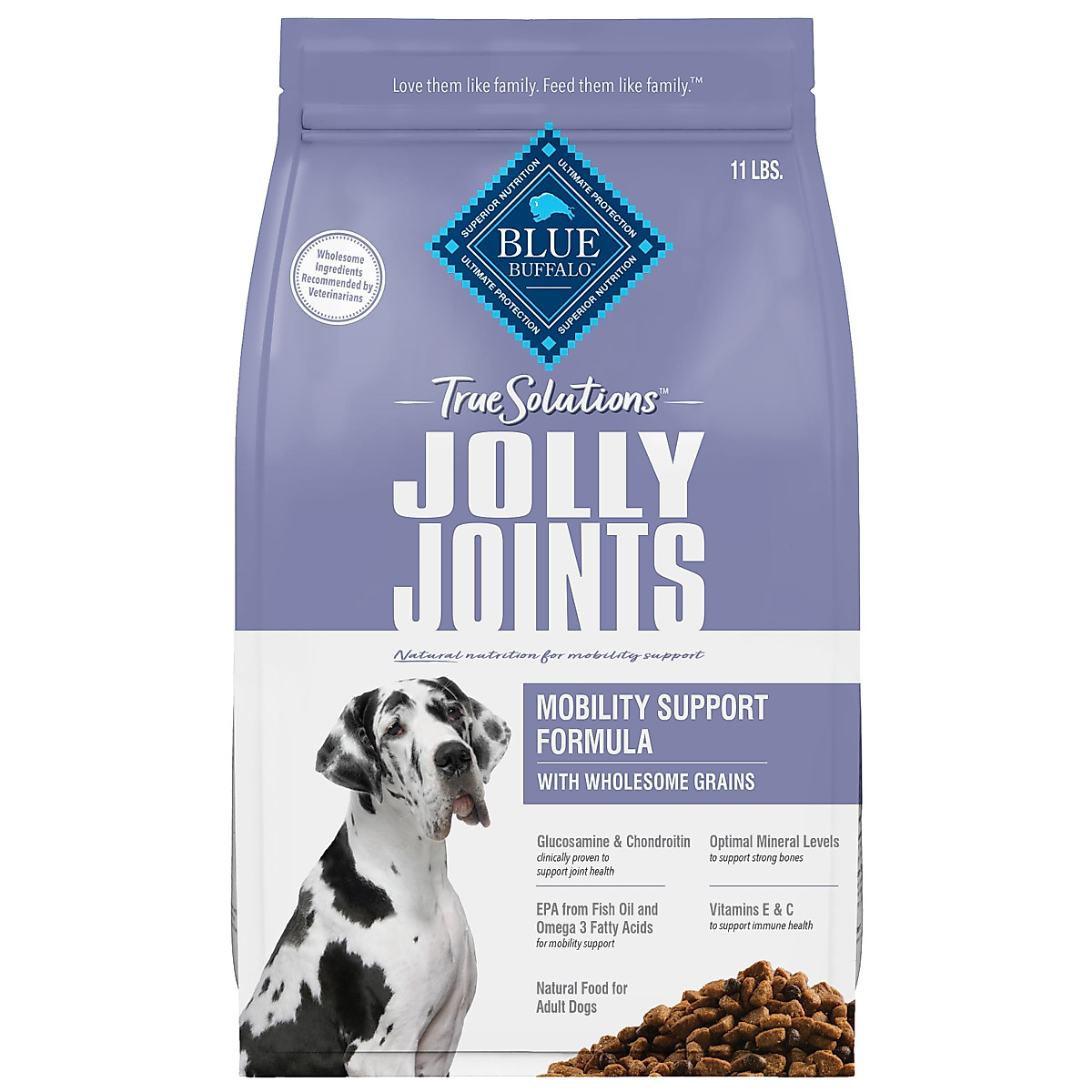 Blue Buffalo True Solutions Jolly Joints Mobility Care Natural Dry Food for Adult Dogs, Chicken, 11-lb. Bag