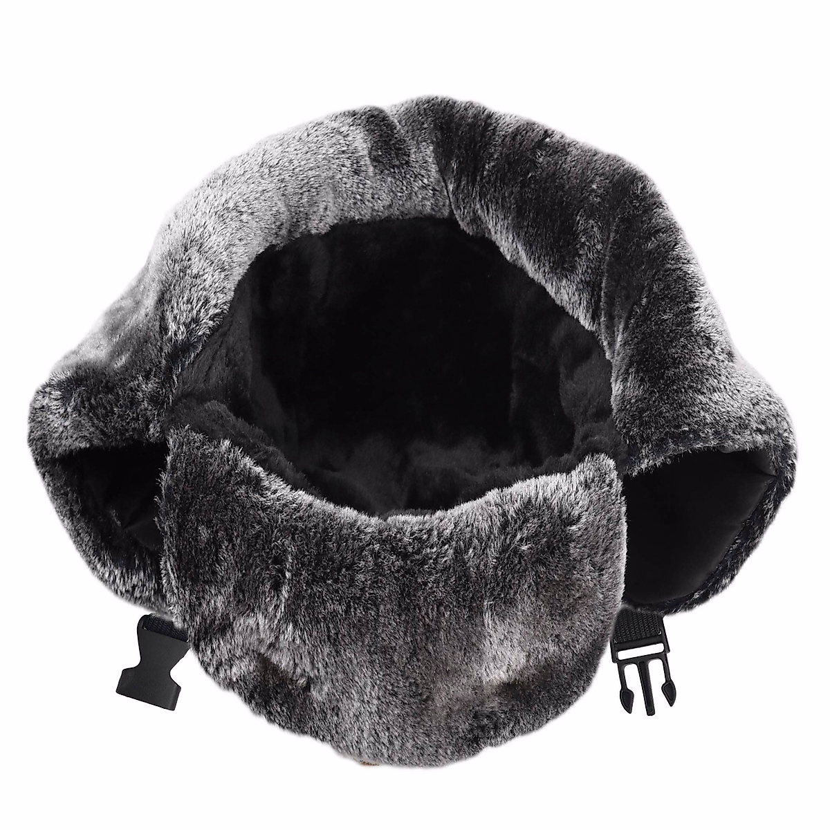 LUTHER PIKE SEATTLE Winter Trapper Hat - Russian Style Ushanka, Face Mask Hats for Men & Women - Ear Flaps, Chin Strap, Windproof Ski Mask - Covers Full Face, Hunting, Snowboarding Accessories Black
