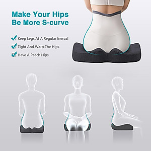 WISHSMILE Memory Foam Seat Cushions for Desk Chair, Car Driver with Better Coccyx Pressure Back Pain Relief and Body Weight Dispersing Effects, Seat Pad for Kitchen, Stadium and Classroom