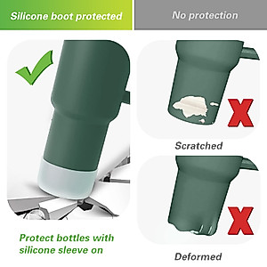 AIERSA 2Pcs Silicone Boot for Simple Modern Trek 40 oz Tumbler with Handle, Protective Water Bottle Bottom Sleeve Cover, Tumbler Accessories, 1Pcs Clear, 1Pcs Wisteria