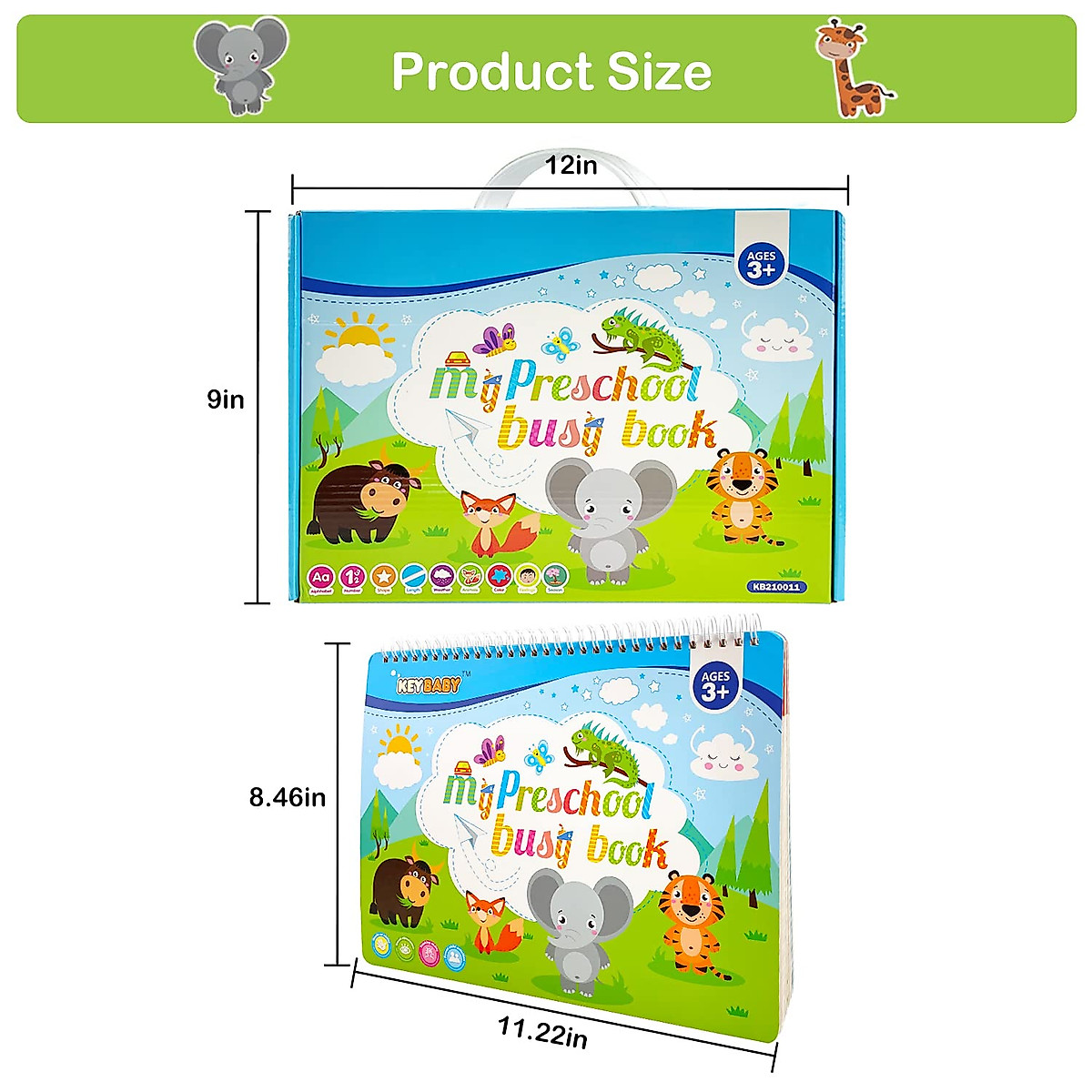 SGVV90 Preschool Learning Activities Busy Book Montessori Toys for Toddlers Kids-Sensory Quiet Books-Educational Preschool Activity Binder-Ideal Gift for Kids (12 Themes) (12 Themes)