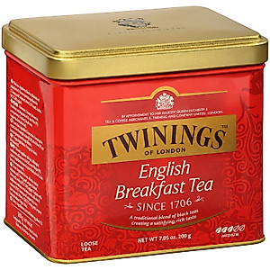 Twinings English Breakfast Tea, Loose Leaf - Traditional Caffeinated Black Tea in a Large Tea Tin, Gifts for Tea Lovers, 7.05 Oz