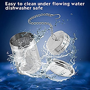 Tea Infuser, Tea Strainer Fine Mesh Tea Filter 304 Stainless Steel Perfect Size with Extended Chain Hook to Brew Loose Leaf Tea, Tea Strainers 210601-1