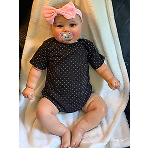 Pinky Reborn 50cm Reborn Baby Doll 20inch Newborn Toddler Real Soft Touch Ma with Hand-Drawing Hair Handmade Doll