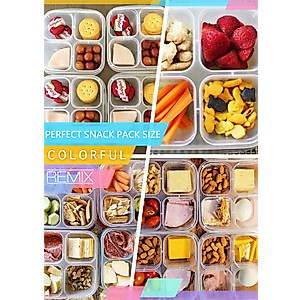 WEEK NINE Bento Lunch Boxes, Divided Bento Snack Box, 4-Compartment Reusable Meal Prep Food Containers for School, Work and Travel, Set of 5