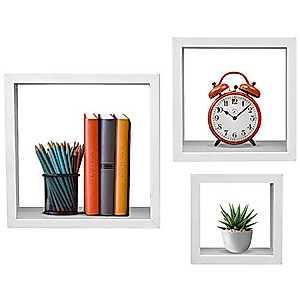 Sorbus Floating Box Shelves — Square Cube Wall Decor Hanging Shelves Decoration — Shelf for Living Room, Bedroom, Trophy Display, Photo Frames