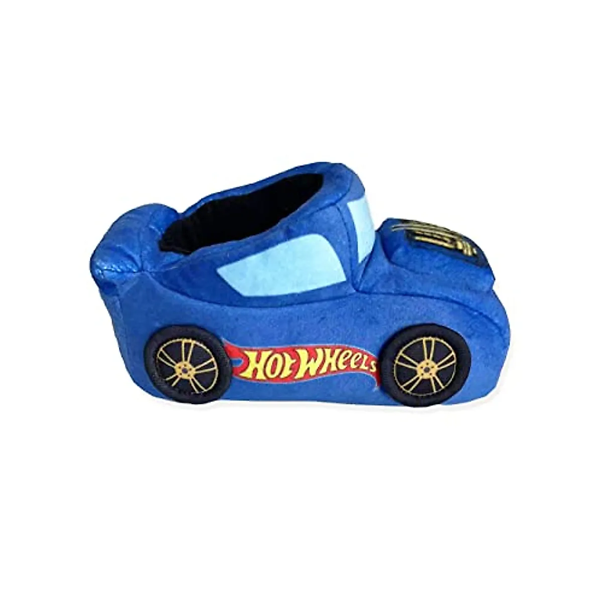 Hot Wheels Racecar Shaped 3D Novelty Toddler and Boys Plush Slippers (13-1 M US Little Kid, Blue)