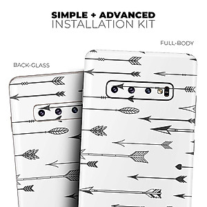 DesignSkinz Vector Black Arrows Protective Vinyl Decal Wrap Skin Cover Compatible with The Samsung Galaxy S20 (Screen Trim & Back Glass Skin)
