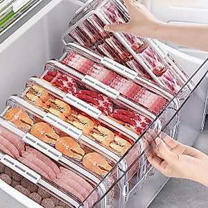 Vellsenne Bacon Container Airtight with Time Recording - Bacon Container Keeper Holder for Refrigerator Bacon Storage Container for Fridge Bacon Storage Box