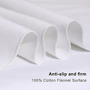 Flannel Crib Protector Pad，100％ Waterproof Mattress Protector Pad, One Size, 27" X 50" White