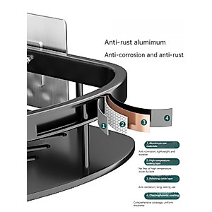 MXITA Corner Shower Caddy,Adhesive Shower Corner Organizer Shelves,Bathroom Shower Organizer Shelves，No Drilling, for Toilet, Bathroom, Dorm and Kitchen 2 Pack (black)