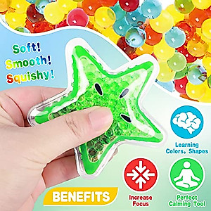 Easter Basket Stocking Stuffers Water Beads Sensory Toys for Kids - Fruit Bean Bags Stress Relief Sensory Toys for Autistic Children, Classroom Toy and Preschool Learning Activity, Calming Toys