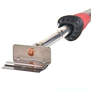 RamPro 110 W Sticker and Adhesive Remover - Long Handle Floor Wall Scraper Tool Hot Blade Decal Remover Razor Blade Scraper Pinstripe Remover Hot Knife Blade for Removing Vinyl Decals