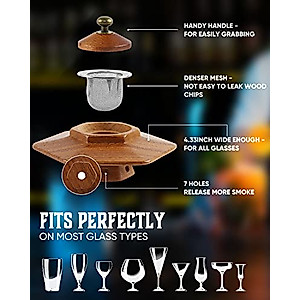 Cocktail Smoker Kit with Torch, ONUEMP Old Fashioned Kit with 6 Flavor Wood Chips for Whiskey and Bourbon, Aged Drink Smoker Infuser Kit, Smoke Top Bar Gifts for Whiskey Lovers Men Father (No Butane) …
