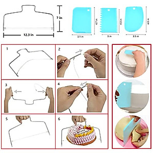 ANSLYQA 93 Pcs Cake Decorating Kit with Cake Turntable,Cake Leveler,24 Numbered Icing Tips,2 Spatulas,2 Coupler,3 Comb Scrapers,Flower Nail & Lifter Scissor,50 Disposable Pastry Bags