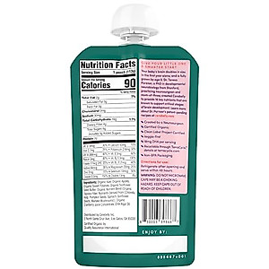 Cerebelly Organic Baby Food Pouches Kale Sweet Potato Apple (4 Ounce, 6 Count) - Toddler Snacks - 16 Brain-supporting Nutrients from Superfoods - Healthy Snacks, Gluten-Free, BPA-Free, No Added Sugar