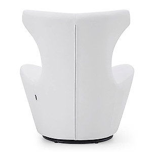 ZURI Wedge Modern Swivel Occasional Chair - White