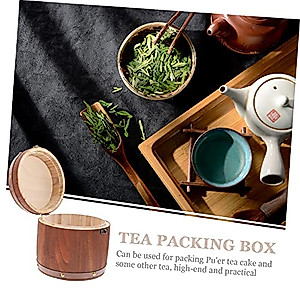 Cabilock 1pc Multi-functional Natural Can Barrel Creative Sealing Snack Sugar Container Jars Light Jar Bag L Wood Airtight Cover Food Nuts Empty Lids Cellars Wooden Holder Candy