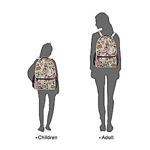 Laptop Backpacks Corgi Cute Spring Flowers Men Women Travel Daypack Bag