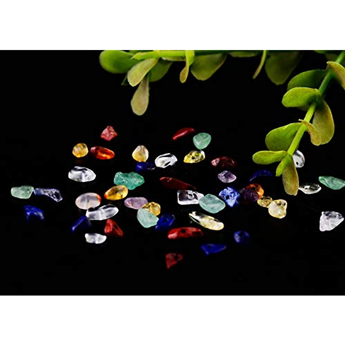 7 Chakra Natural Chip Stone Beads 3-5mm 100g About 500 Pieces Irregular Gemstones Healing Crystal Loose Rocks Bead Hole Drilled DIY for Bracelet Jewelry Making Crafting (3-5mm, 7 Chakra Color Mix)