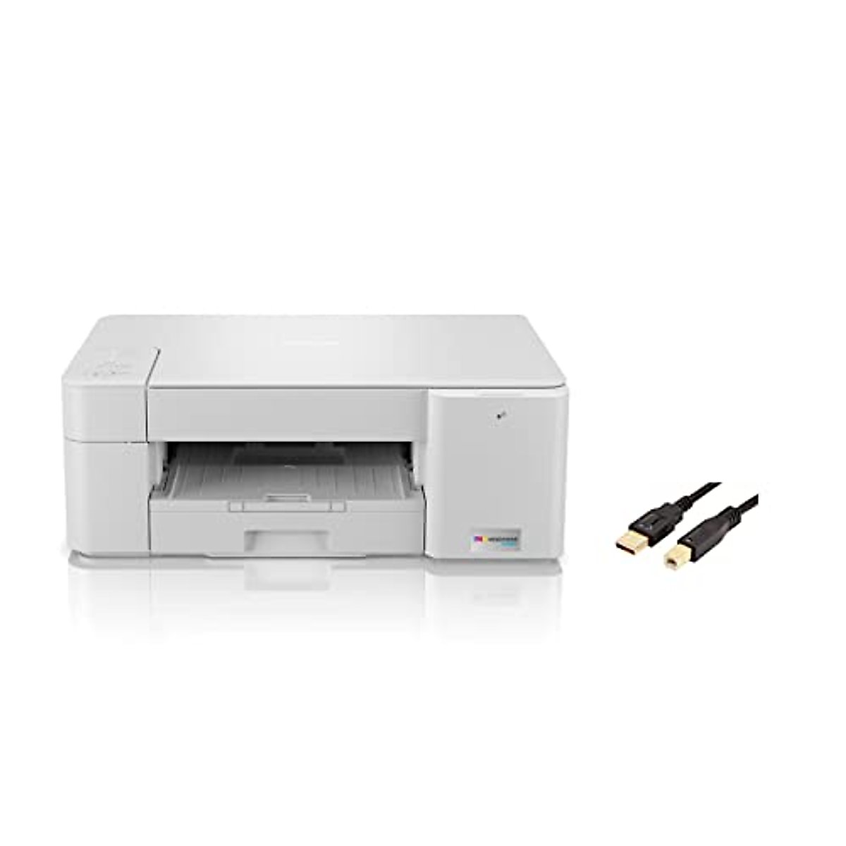 Brother MFC-J12 Series All-in-One Color Inkjet Printer, Copy, Print, and Scan, 9ppm in Color, 150 Sheets, Mobile Printing, Bundle with MTC Printer Cable