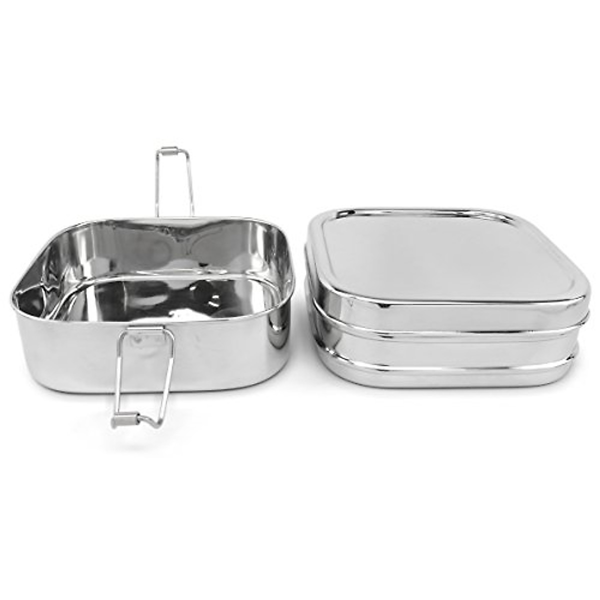 Lifestyle Block Stainless Steel Double Stack Cube 2 Compartment Lunch Box - X-Large