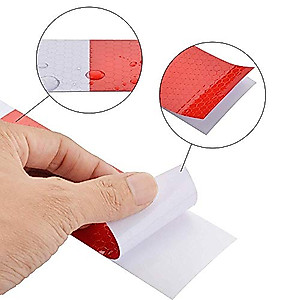 WONDER POINT 2" X 164FT DOT-C2 Reflective Tape -6" Red x 6" White Waterproof Reflector Conspicuity Tape - Safety Sticker Strips for Trailers, Cars, Trucks, Warning Tape Automative Accessories