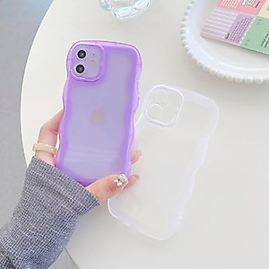rafamau Curly Wave Frame Girl Case for iPhone 12 Mini, Cute Pretty Girly Phone Case for Teen Girls Women Aesthetic Soft Silicone Slim Fit Protective Cover 5.4-inch (Clear)