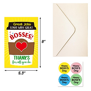 ceiba tree Boss's Day Card Thank You Card from Employees with Envelope Happy Boss Day Greeting Card for Leader Employer Men Women