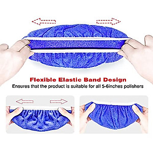 FONAROLL 5 to 6 Inch Car Polisher Pad Bonnet, 15Pcs Car Polishing Bonnet Buffing Pads, 10*Microfiber+5*Woollen