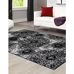 Rugs.com Monte Carlo Collection Rug – 2' 2 x 3' Black Medium Rug Perfect for Living Rooms, Large Dining Rooms, Open Floorplans
