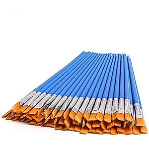 DECYOOL 60 Pcs Paint Brushes Set Kids Nylon Flat Hair Small Oil Watercolor Artist Painting Kits Bulk for Acrylic Painting