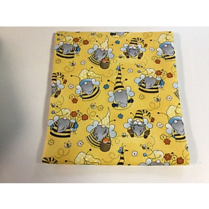 Microwave Potato Bag Yellow Honey Bee Gnomes Large All Cotton Baked Potato Bag Handmade Kitchen Utensil