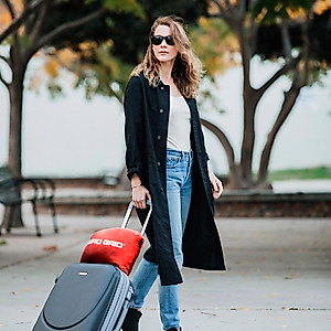 Zero Grid Premium Lightweight Wearable Super Soft Travel Blanket with Neck Snaps, Cozy Footpockets and Zipper Pouch, Compact Airplane with Luggage Strap Travel Blanket and Pillow Set