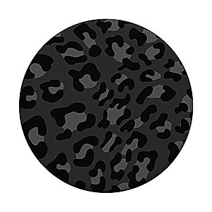 Cute Black Leopard Print Pattern Design For Women On Black PopSockets PopGrip: Swappable Grip for Phones & Tablets