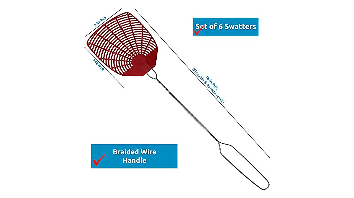 Bug & Fly Swatter 6 Pack - Durable & Easy to Use