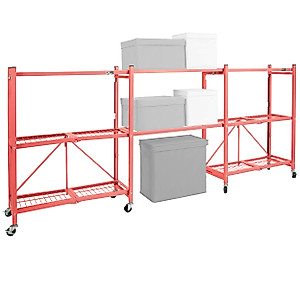 Origami Connection Bridge Racks for R3 Series 3-Shelf Small Storage Rack | Extend Your Racks 31 inches | (2 Pack) - Coral