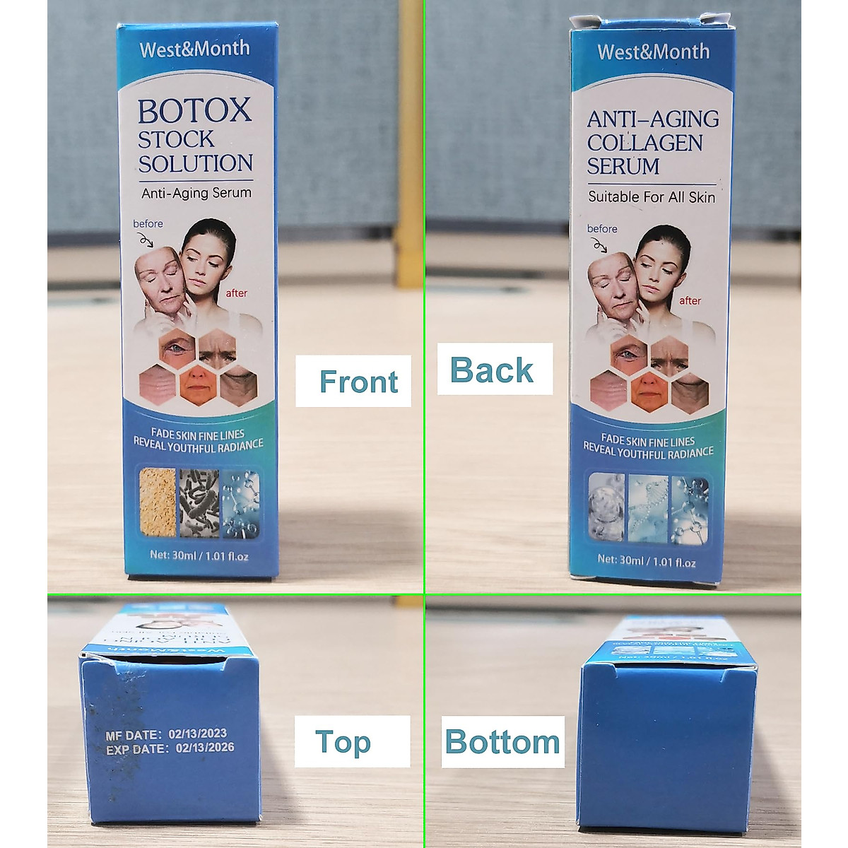 Botox Stock Solution Facial Serum Vitamin C Serum For Face, Anti Aging Collagen Serum Vitamin E, Salicylic & Amino Acids, Botox Facial Serum Reduce Fine Lines, Wrinkles, Plump Skin