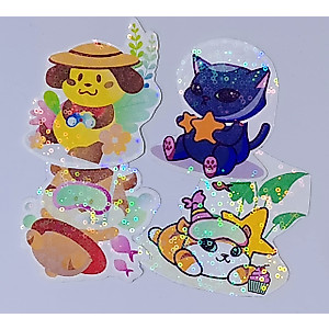 Bleidruck 25 Sheets Holographic Clear Vinyl Holographic Sticker Paper Self Adhesive Waterproof Holographic Overlay Film A4 (11.7 x 8.3 Inch) Holographic Overlay (Bubbles)